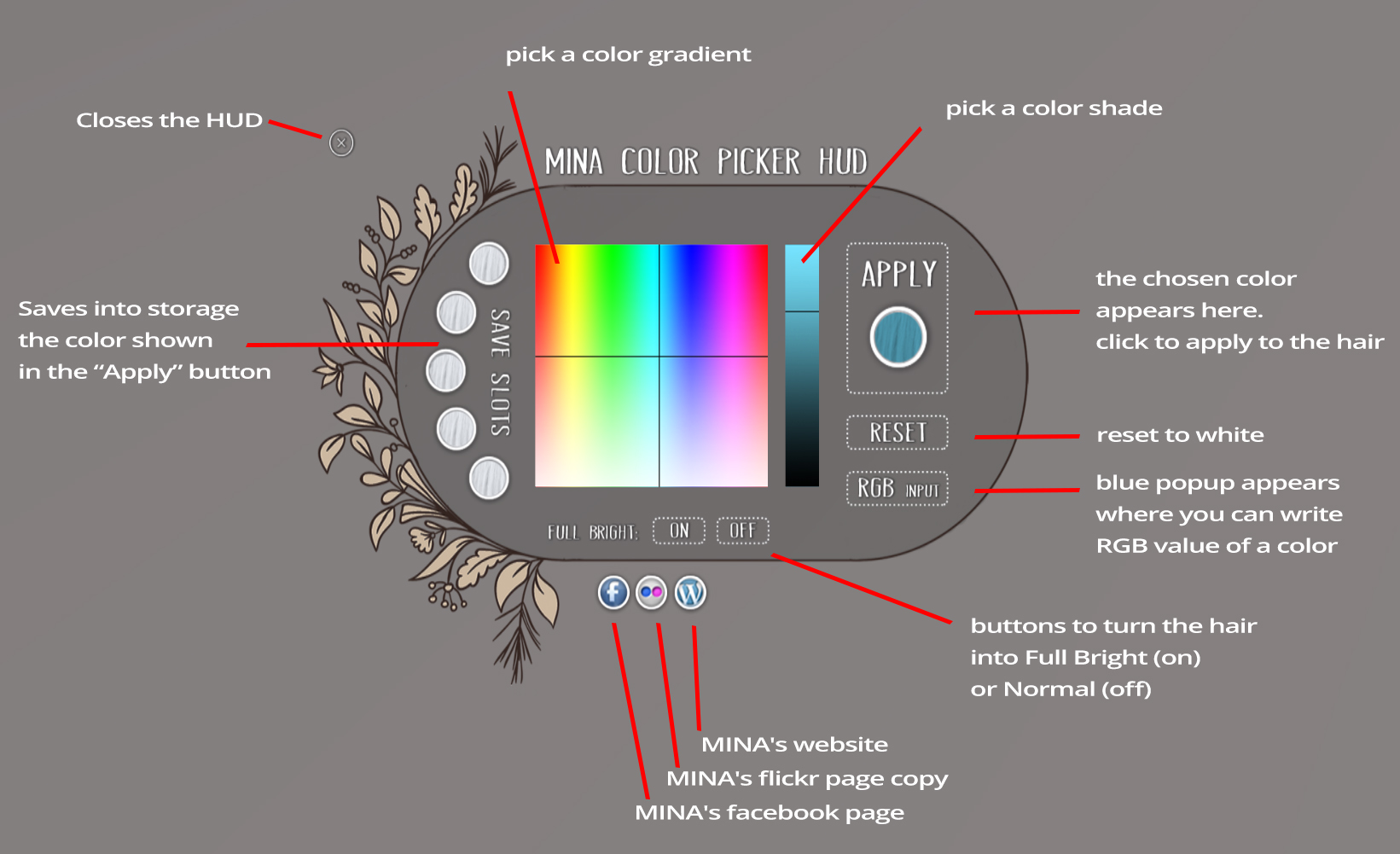 HUD versions - MINA Hair